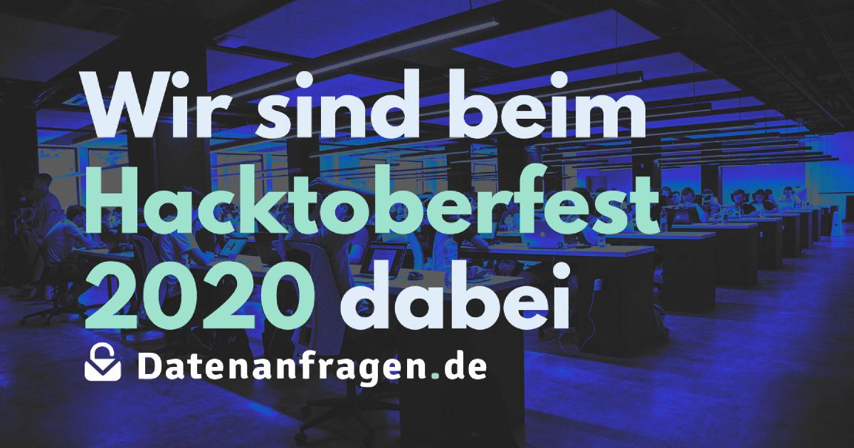 Wir sind auch beim Hacktoberfest 2020 dabei · Datenanfragen.de Wir sind auch beim Hacktoberfest 2020 dabei · Datenanfragen.de